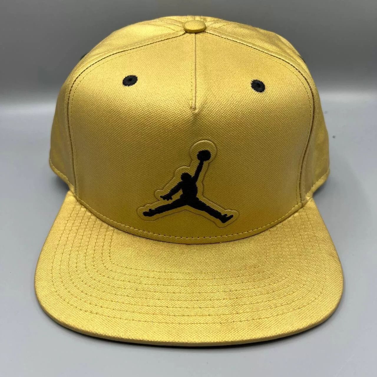 Jordan Brand Air Jordan Hat Men Gold Jumpman Black Logo Snap Back Cap ...