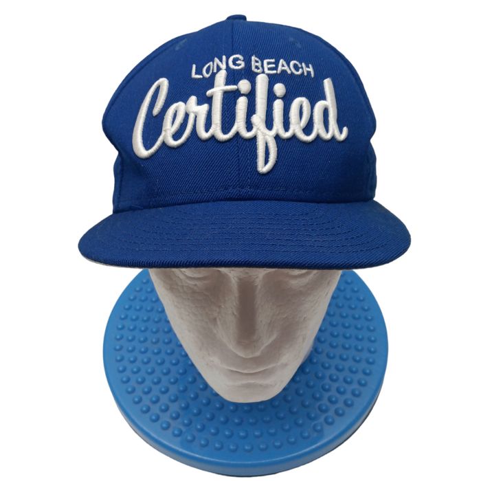New Era New Era 59Fifty Blue Fitted WOOL Cap LONG BEACH Sz: 7 - 7/8 ...