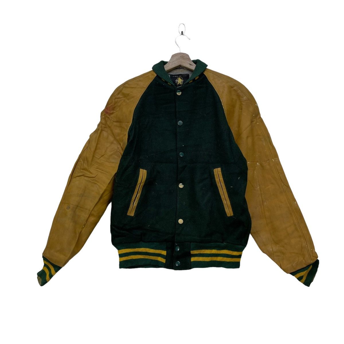 Golden Bear Trashed Vintage Golden Bear varsity Jacket Made In Usa ...