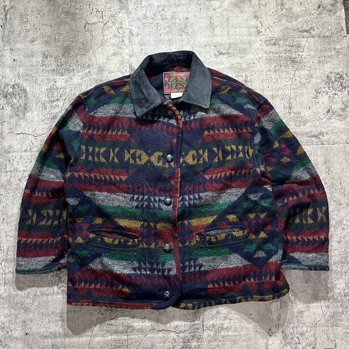 Vintage Crazy Vintage Aztec Jacket 90s Pendleton Style Wool | Grailed