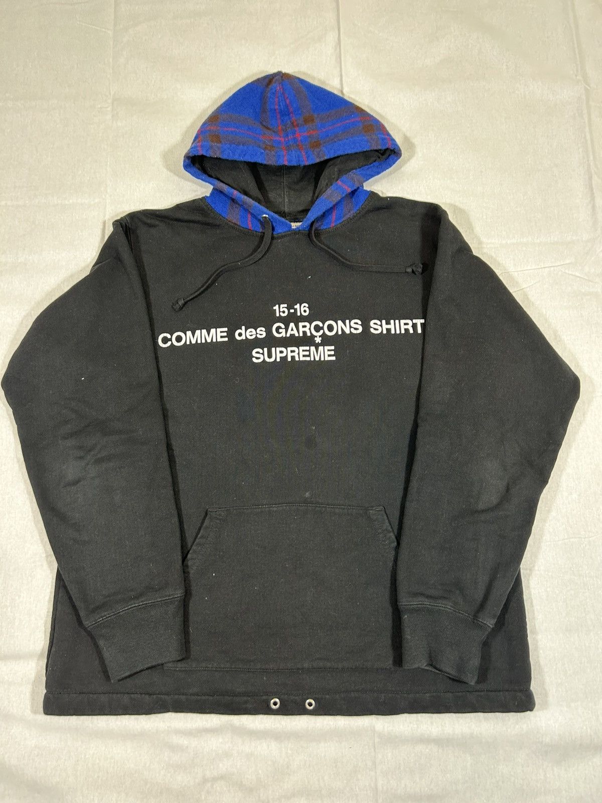 Supreme Supreme CDG Plaid Hooded Sweatshirt FW15 | Grailed