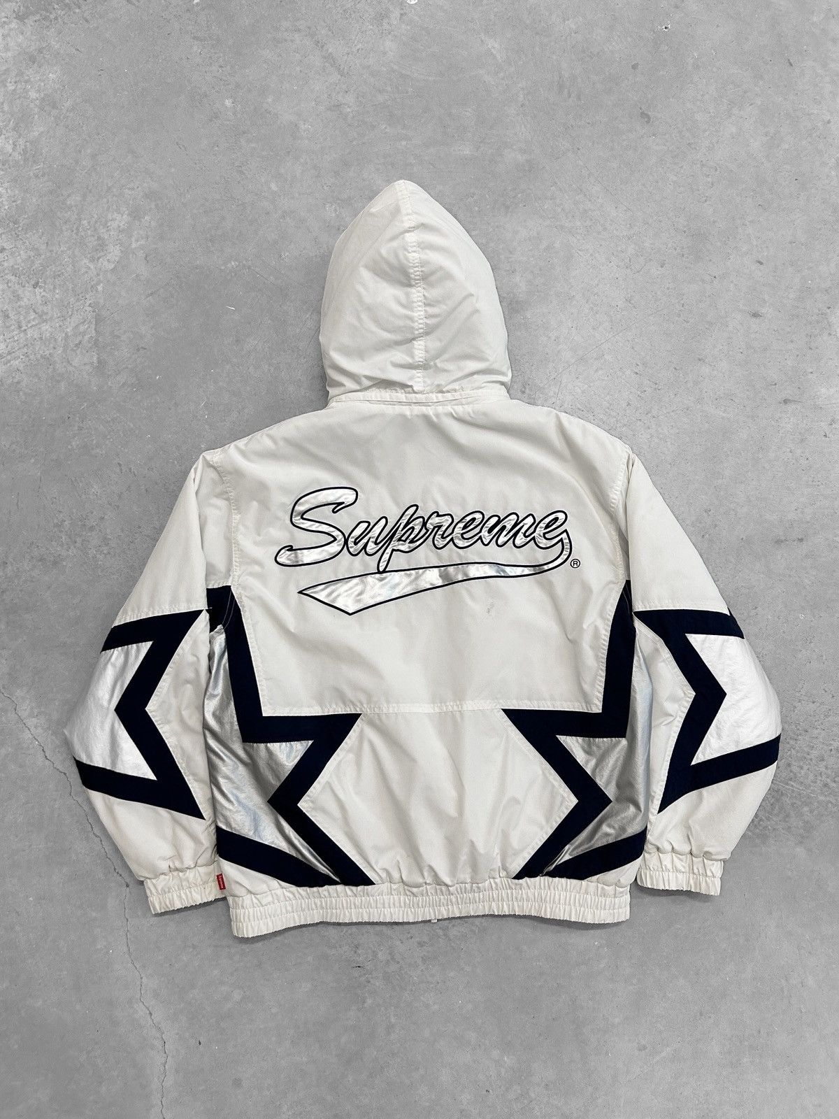 Supreme Supreme Star Puffy Jacket SS19 White | Grailed
