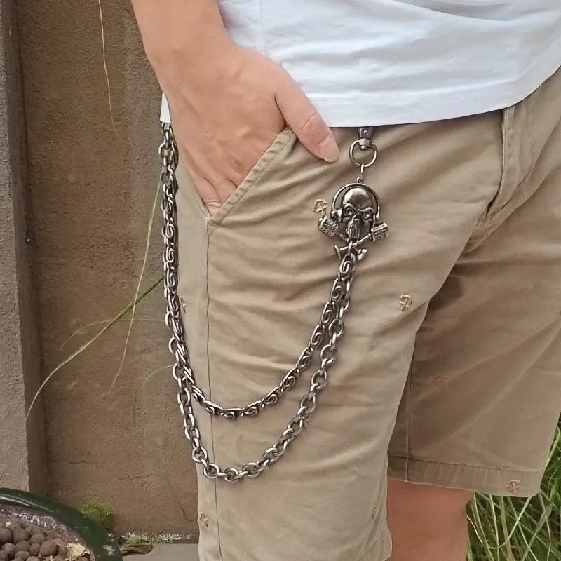 Designer × Streetwear Chain Skull Locomotive Wallet | Grailed