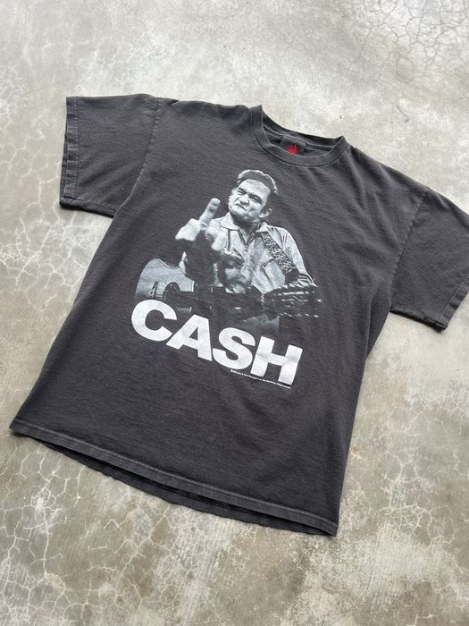 Vintage Vintage Y2K rare Johnny Cash Middle Finger Tee | Grailed