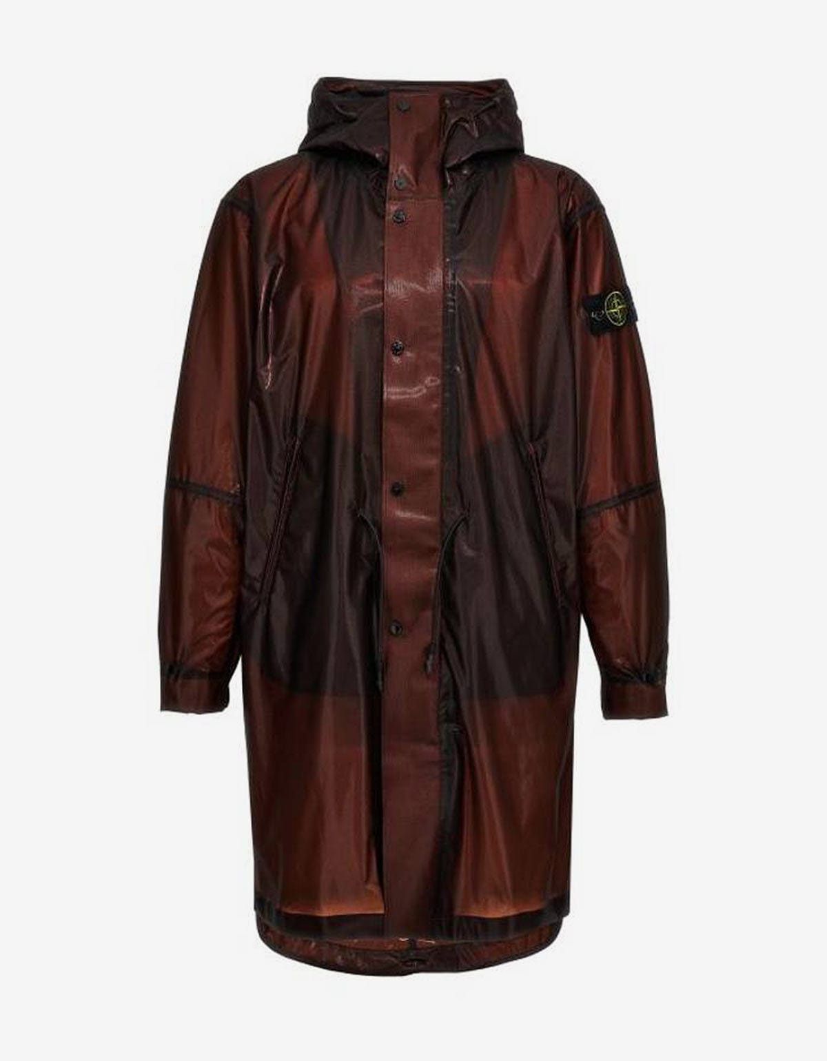 Stone Island Stone Island Red Metallic Run-Proof Nylon Parka | Grailed