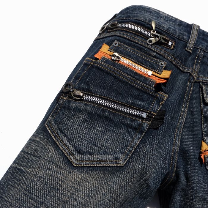 Japanese Brand SEMANTIC DESIGN multi zip flare jeans | Grailed