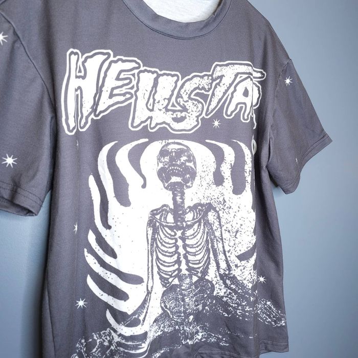 Handmade Reach Your Inner Peace Skeleton Hellstar Graphic Tee Gray M ...