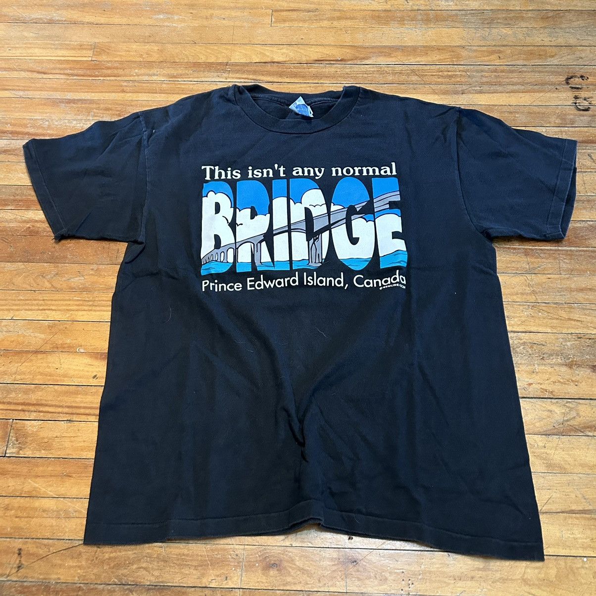 Vintage Cool vintage 90s essential PEI bridge single stitch shirt | Grailed