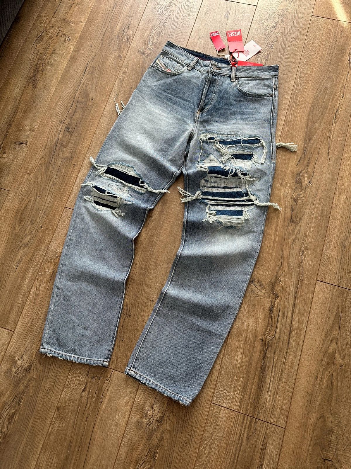 Diesel × Diesel Black Gold × Streetwear Diesel Destresed Trapper Jeans ...