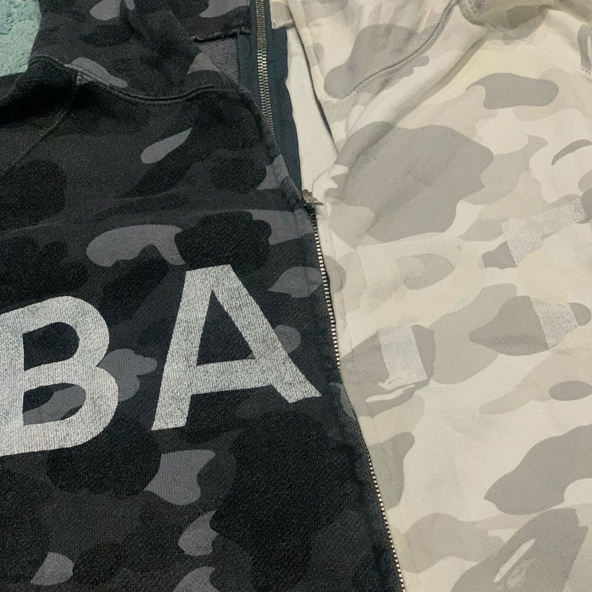 Bape Color Camo Split Half Full Zip Hoodie | Grailed