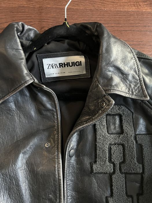 Zara RHU x Zara Buffalo Leather Bomber Jacket | Grailed