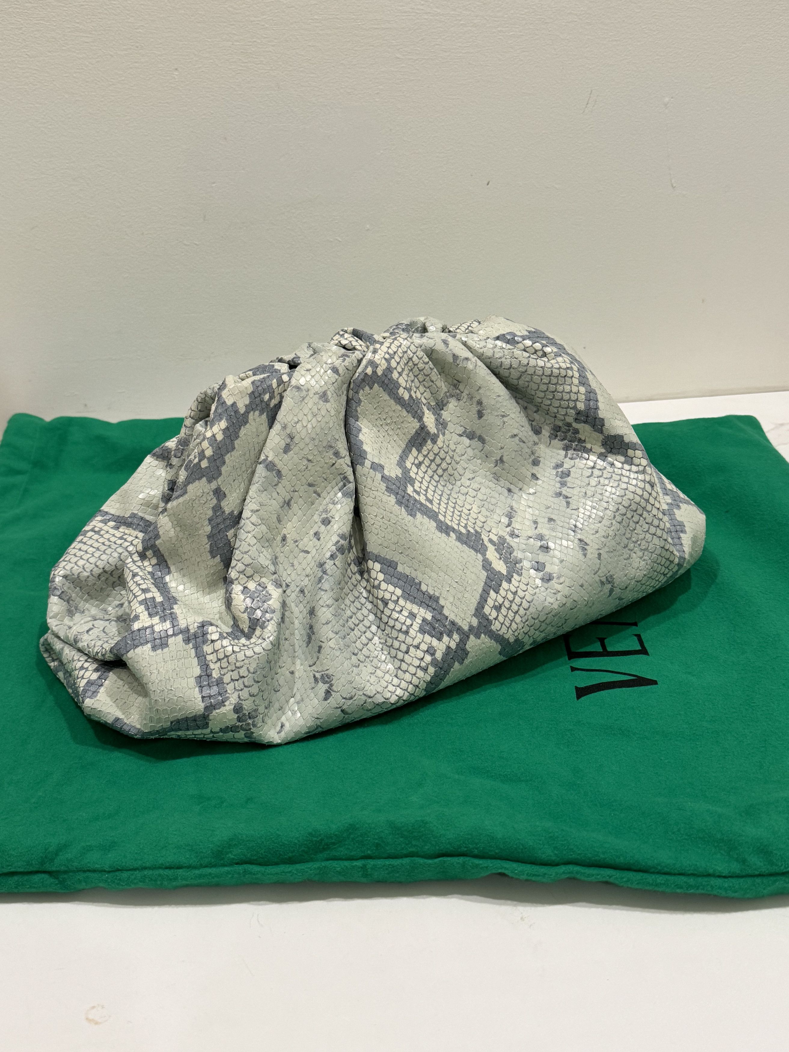 Bottega Veneta BOTTEGA VENETA THE POUCH PYTHON EMBOSSED LEATHER BAG ...