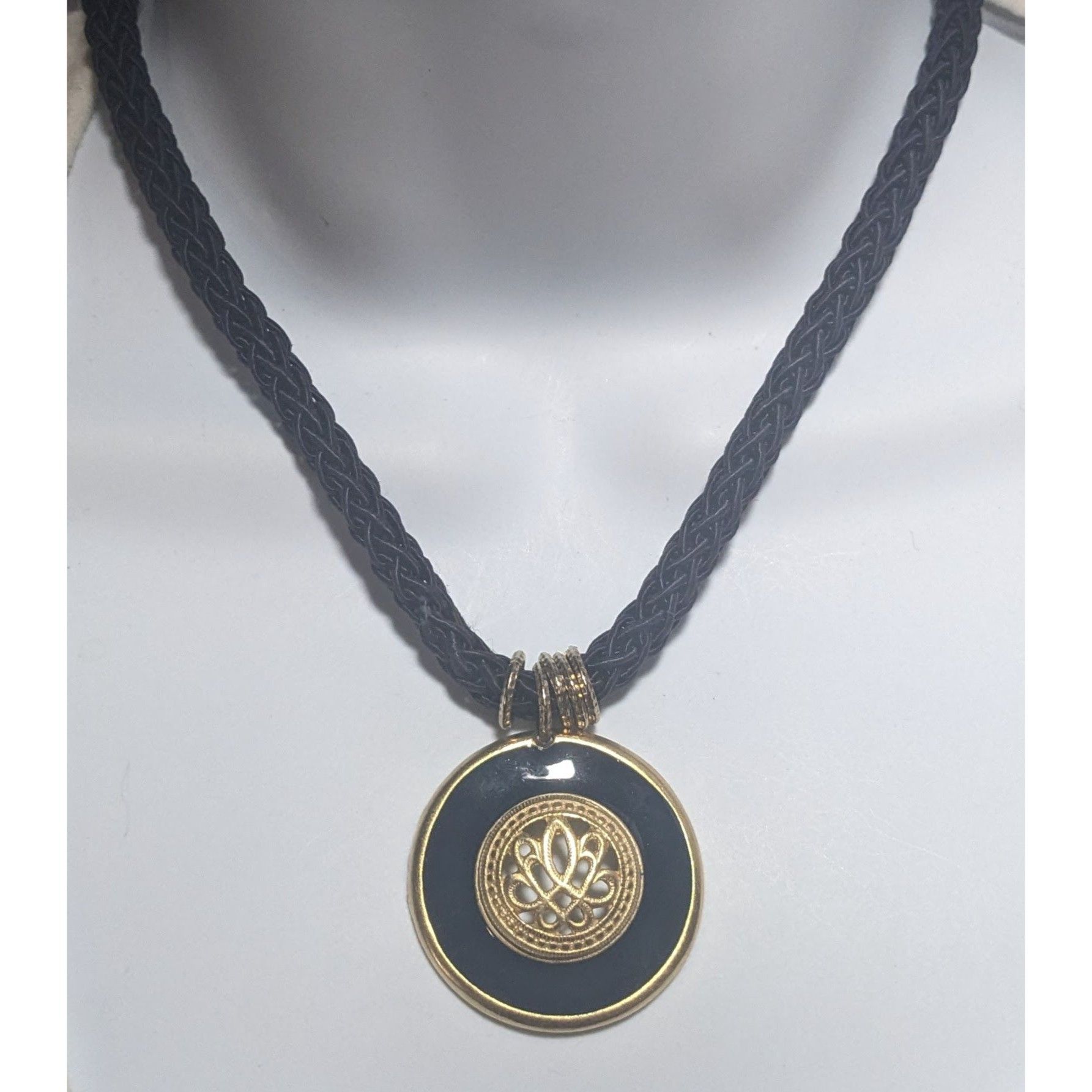 Other Navy And Gold Braided Medallion Necklace | Grailed
