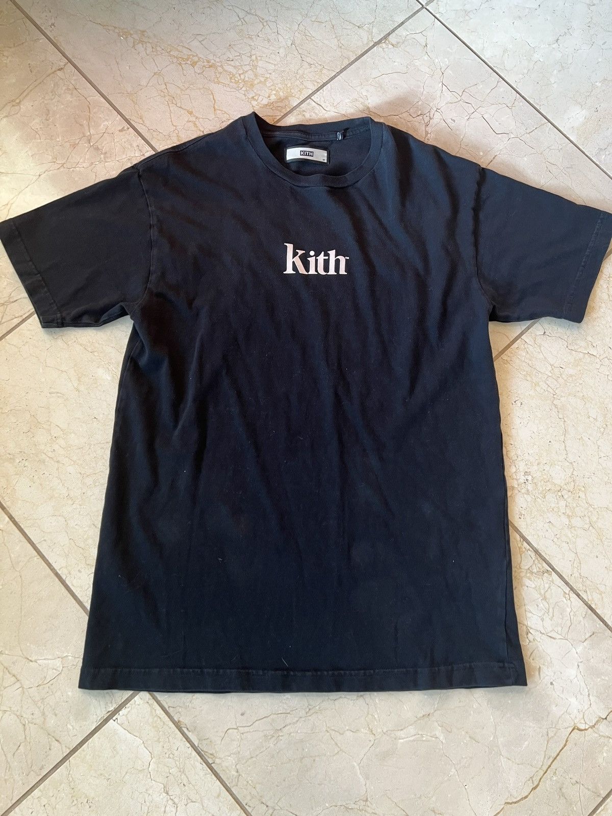 Kith Kith Logo Script Black Tee | Grailed