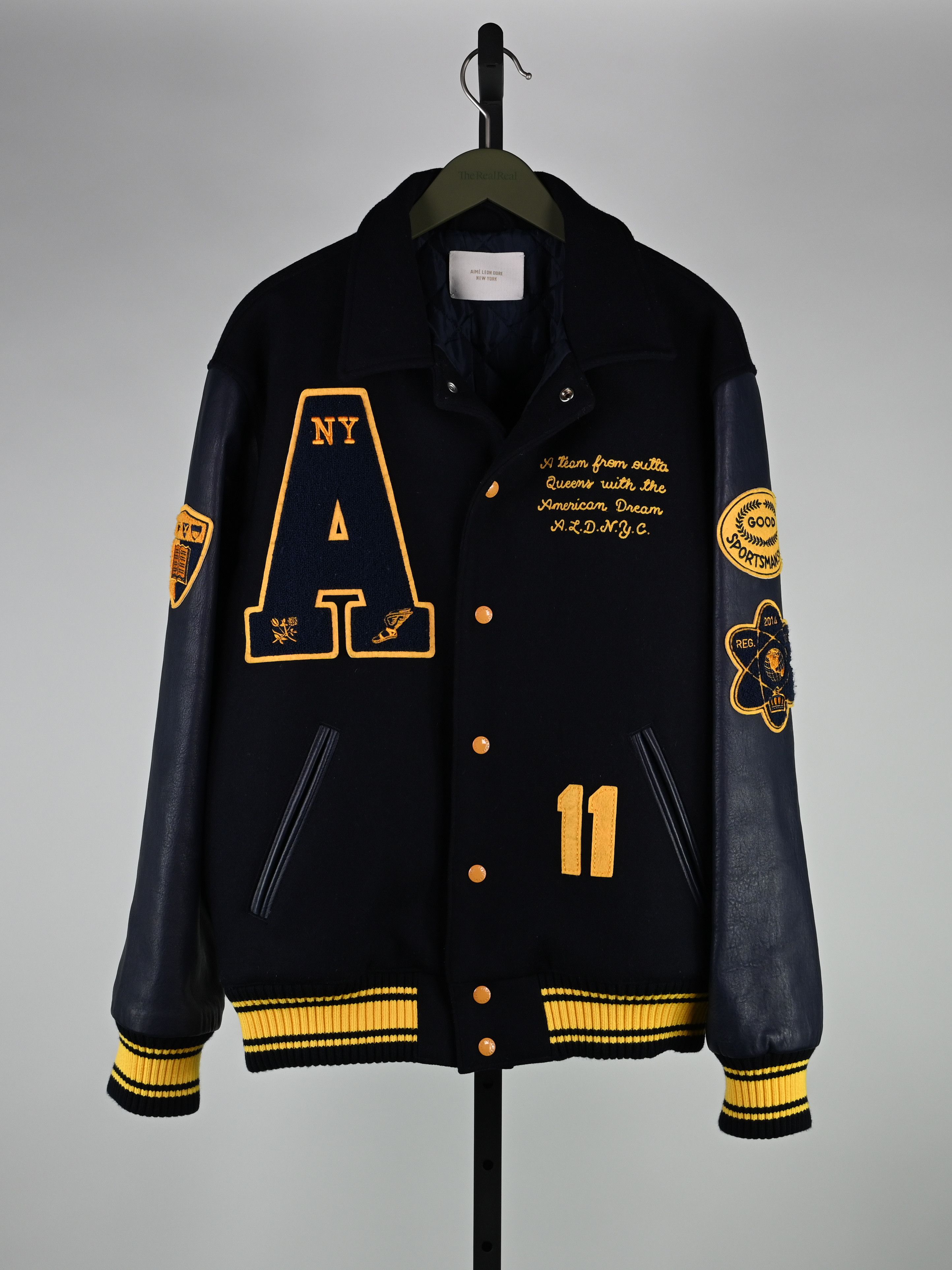 Aime Leon Dore ALD 2021 Navy Triboro Chess Club Varsity Jacket (L ...
