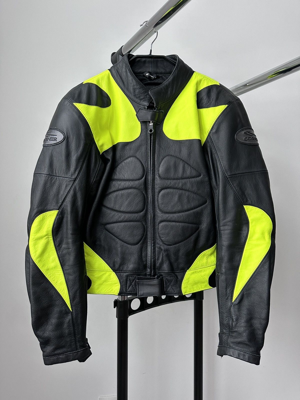 Leather Jacket × Racing × Vintage Corner Black Slime Leather Motorcycle ...