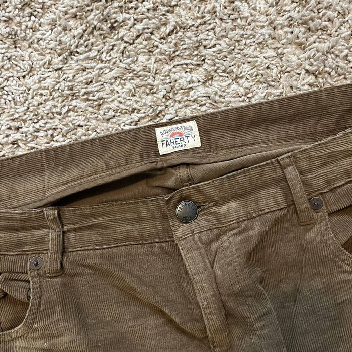 Faherty Corduroy Organic Cotton Stretch Brown Pants 35x33 | Grailed