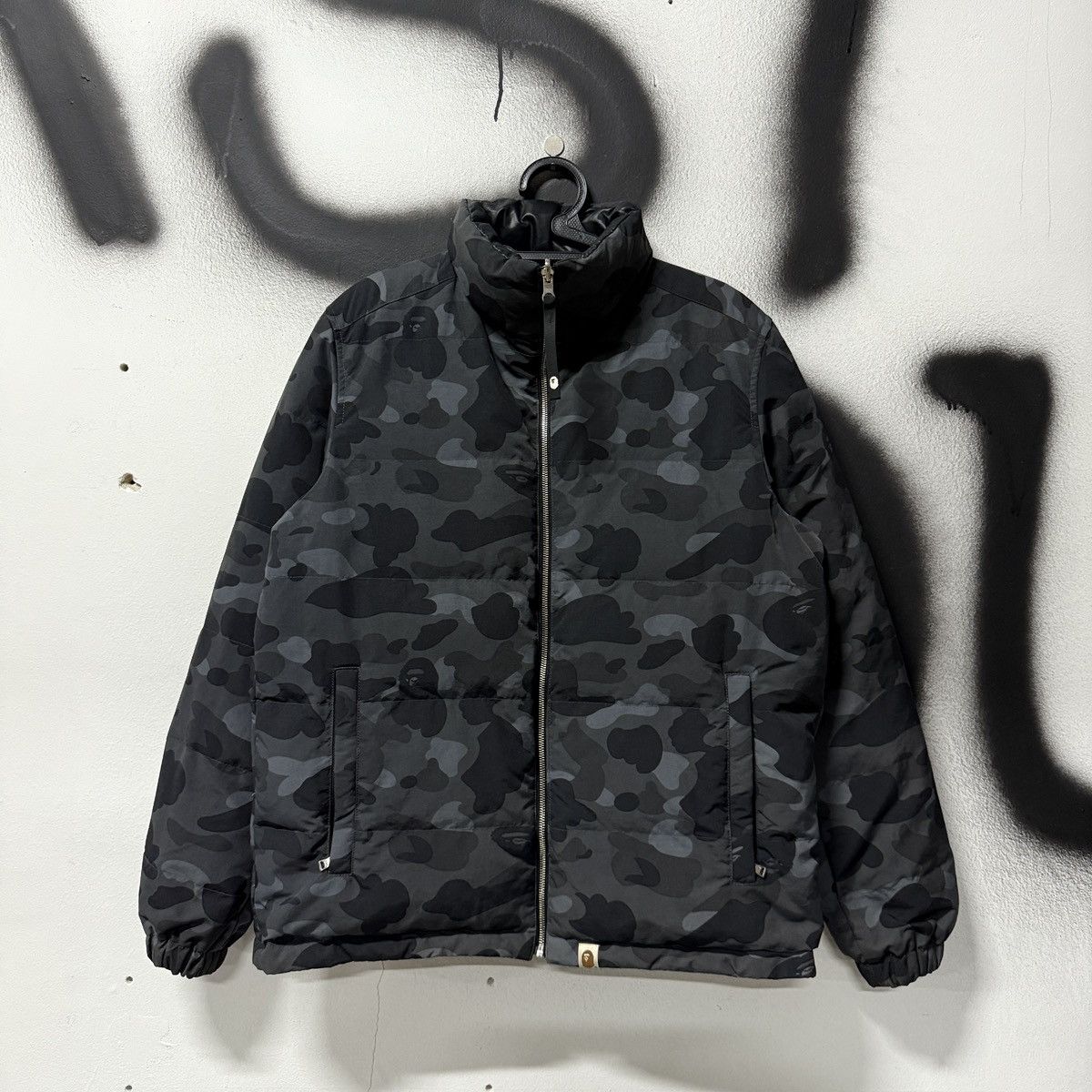 Bape RARE Bape OG Nigo Black camo reversible goose down puffer | Grailed
