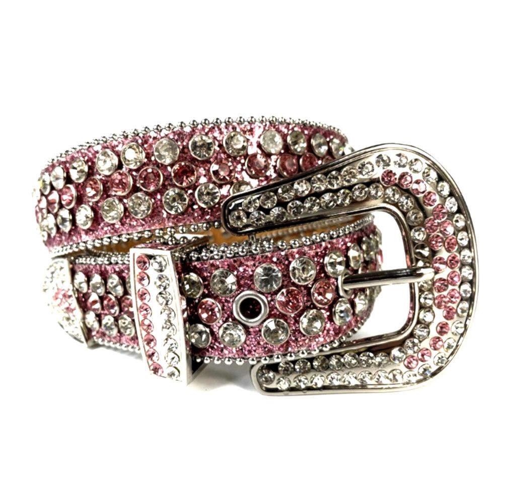 Vintage Stunning Punk Shine Gems Purple Leather Belt Unique Amazing ...
