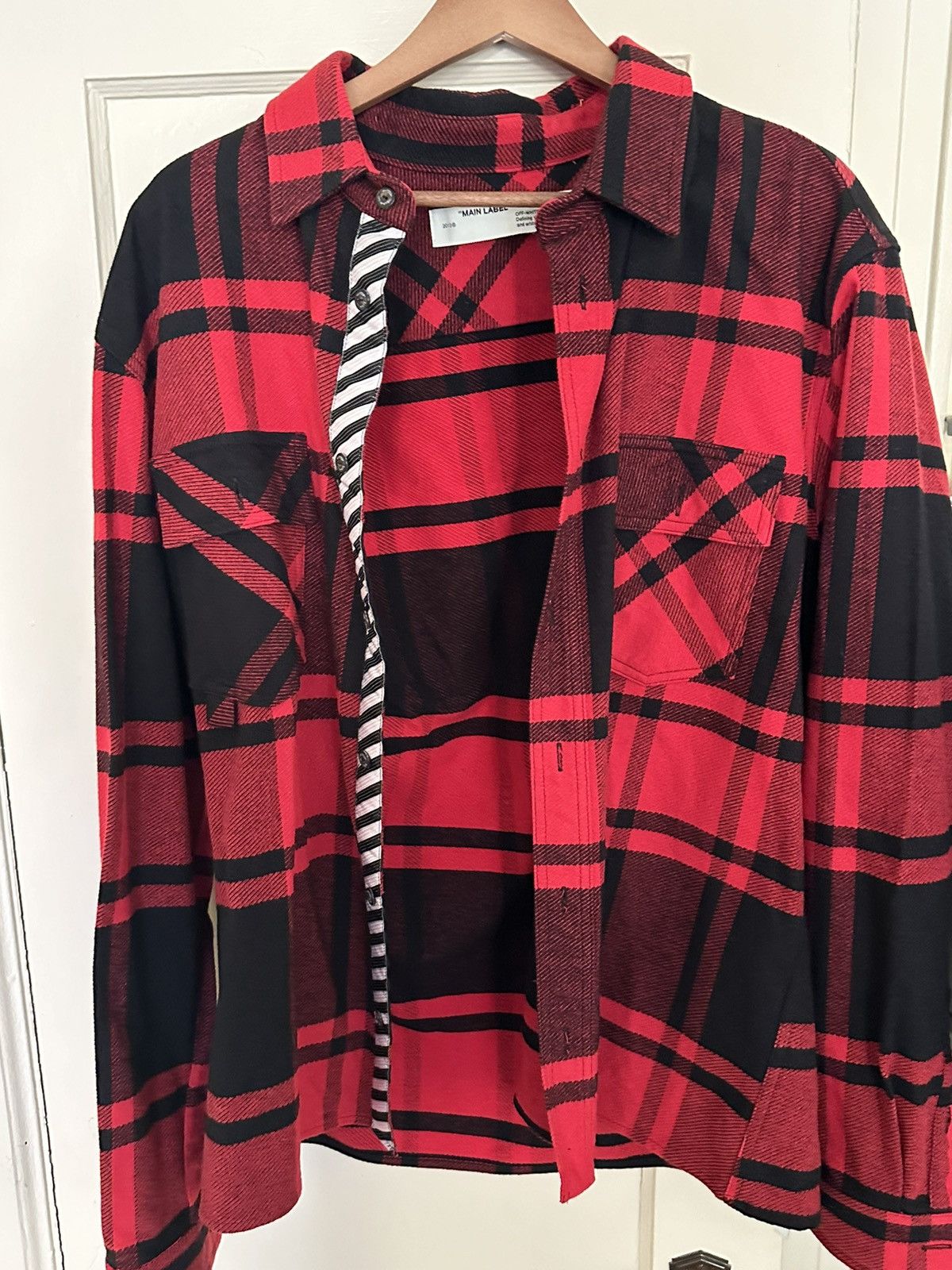Off-White Diagonal stencil checked flannel shirt | Grailed