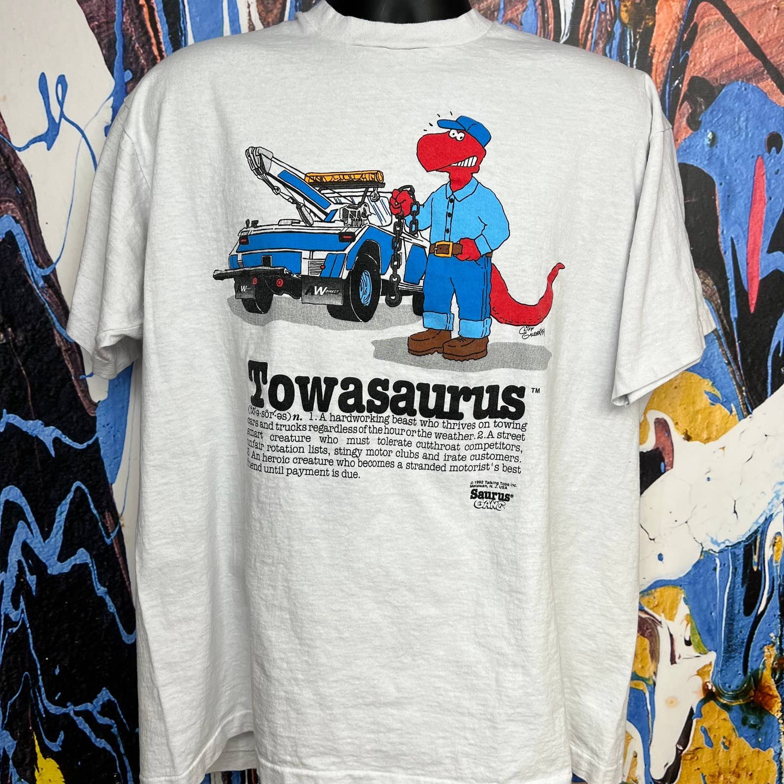 Fruit Of The Loom × Vintage vtg 1992 Saurus Gang Towasaurus cartoon ...