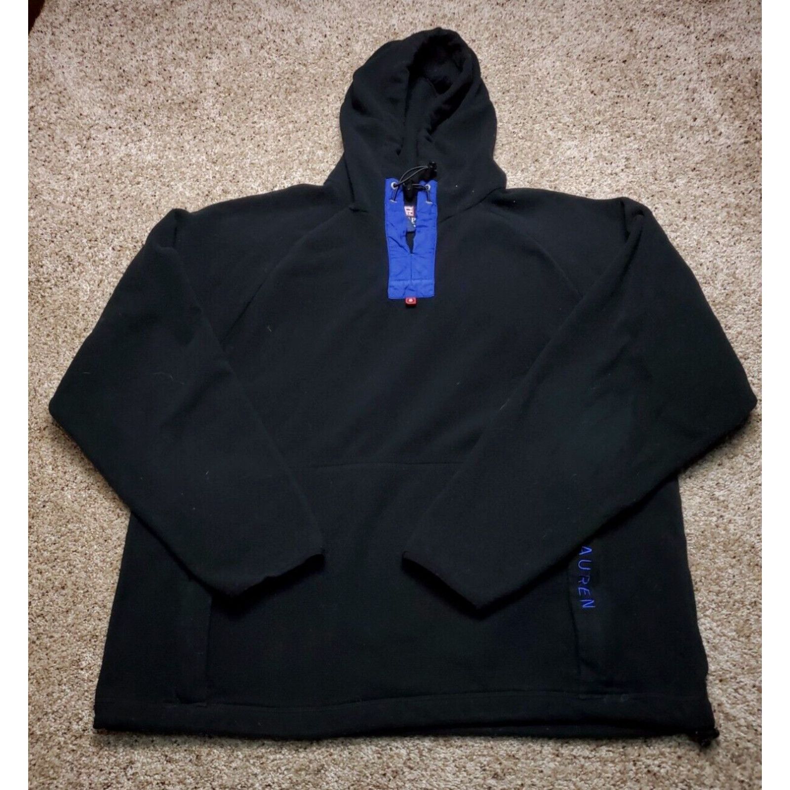 Chaps Vintage Chaps Ralph Lauren Fleece Hoodie Large Mens Black ...