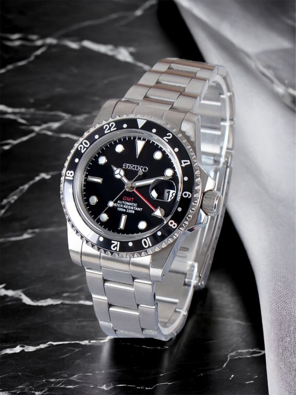 Japanese Brand × Seiko Seiko Mod Vintage GMT Master 1 Black Oyster ...