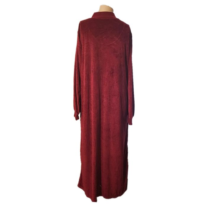 Vintage Womens Vintage Velour Long Robe Size Small National Maroon H ...