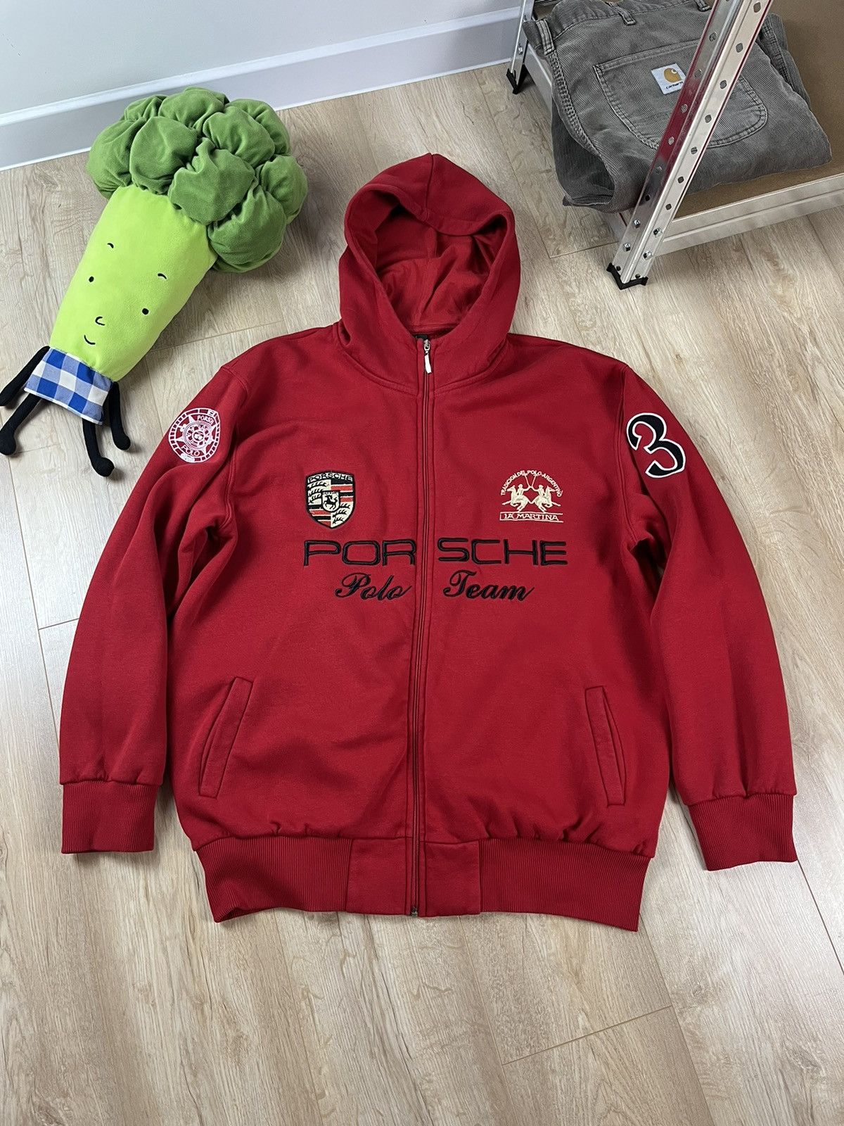 La Martina × Porsche Design Vintage Porsche Polo Team Racing ZIP Hoodie ...