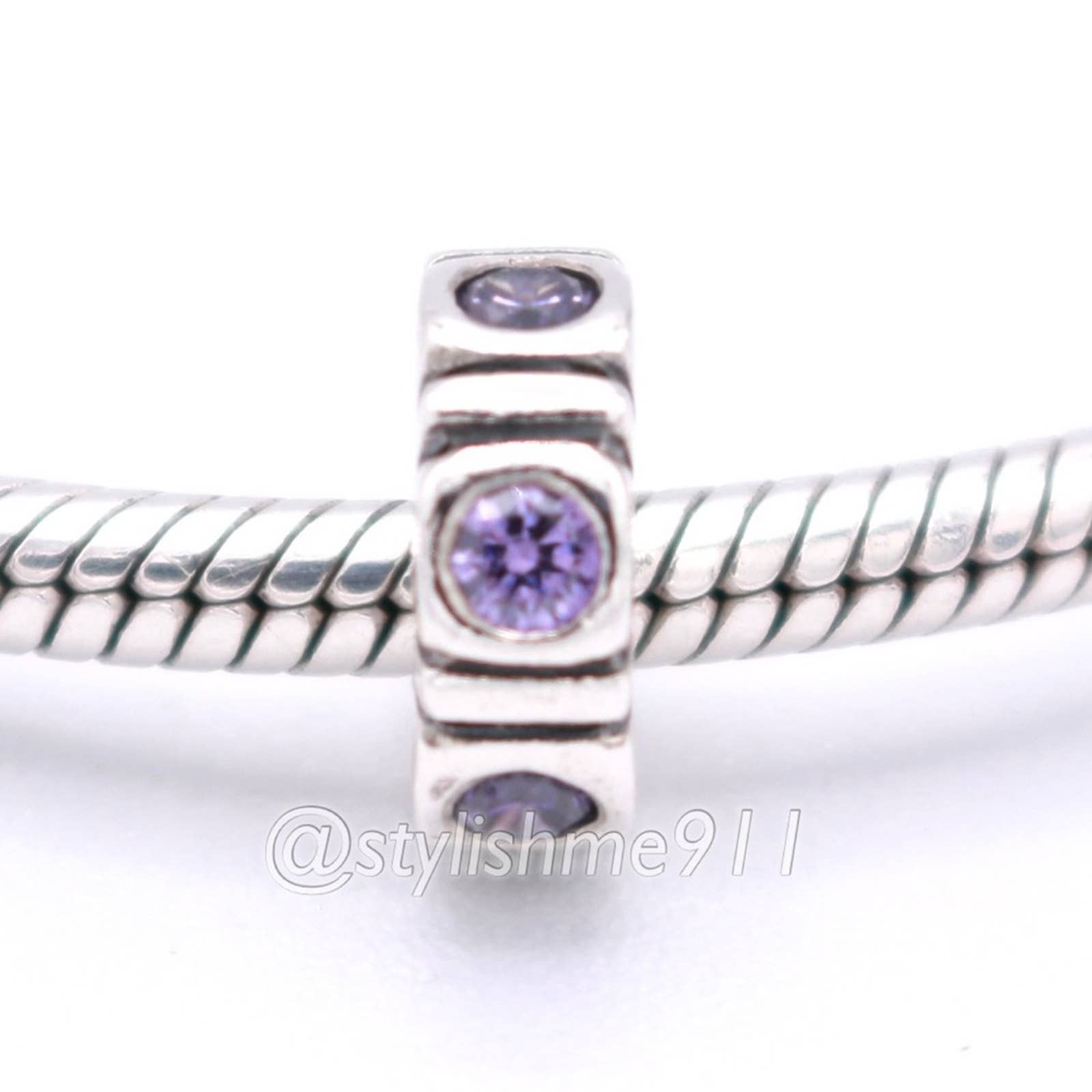 pandora Authentic PANDORA Trinity Purple CZ Northern Light Spacer | Grailed