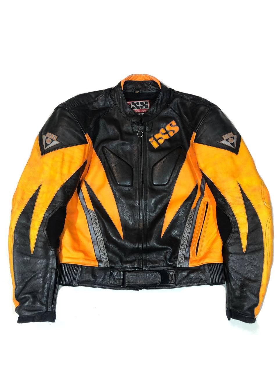 Leather Jacket IXS Racing Moto Biker Leather Jacket Vintage Orange ...