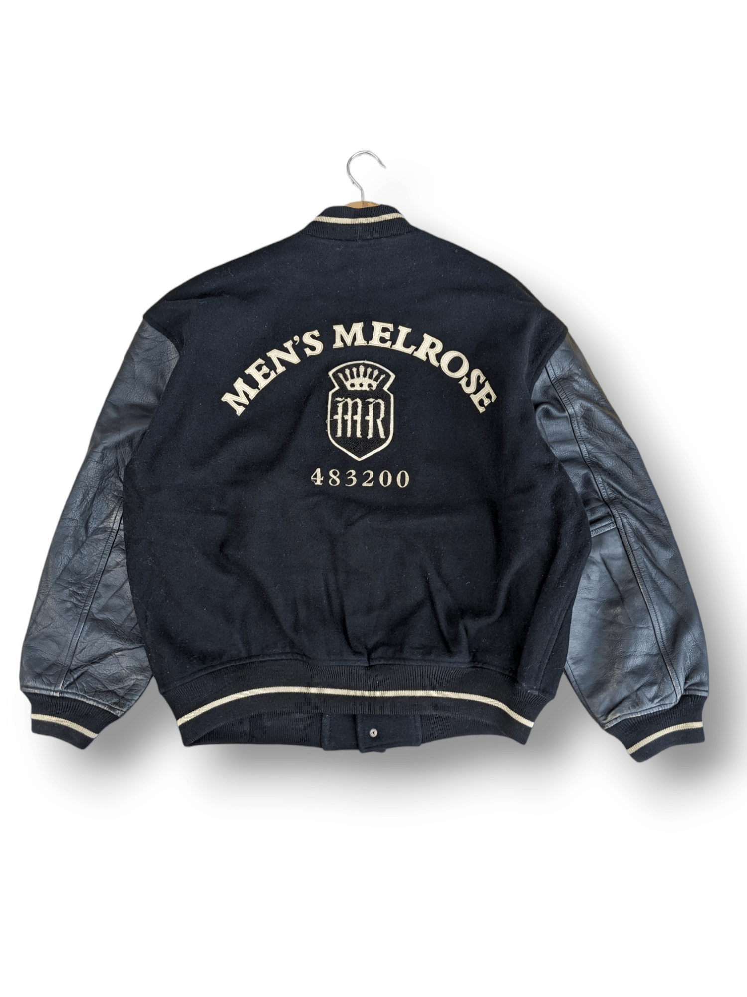 Melrose × Varsity × Varsity Jacket Vintage Men's Melrose Leather Sleeve ...