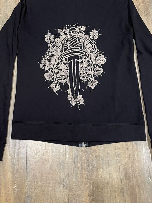 Chrome Hearts RARE Chrome Hearts Vine Dagger Logo Black Zip Up Hoodie ...