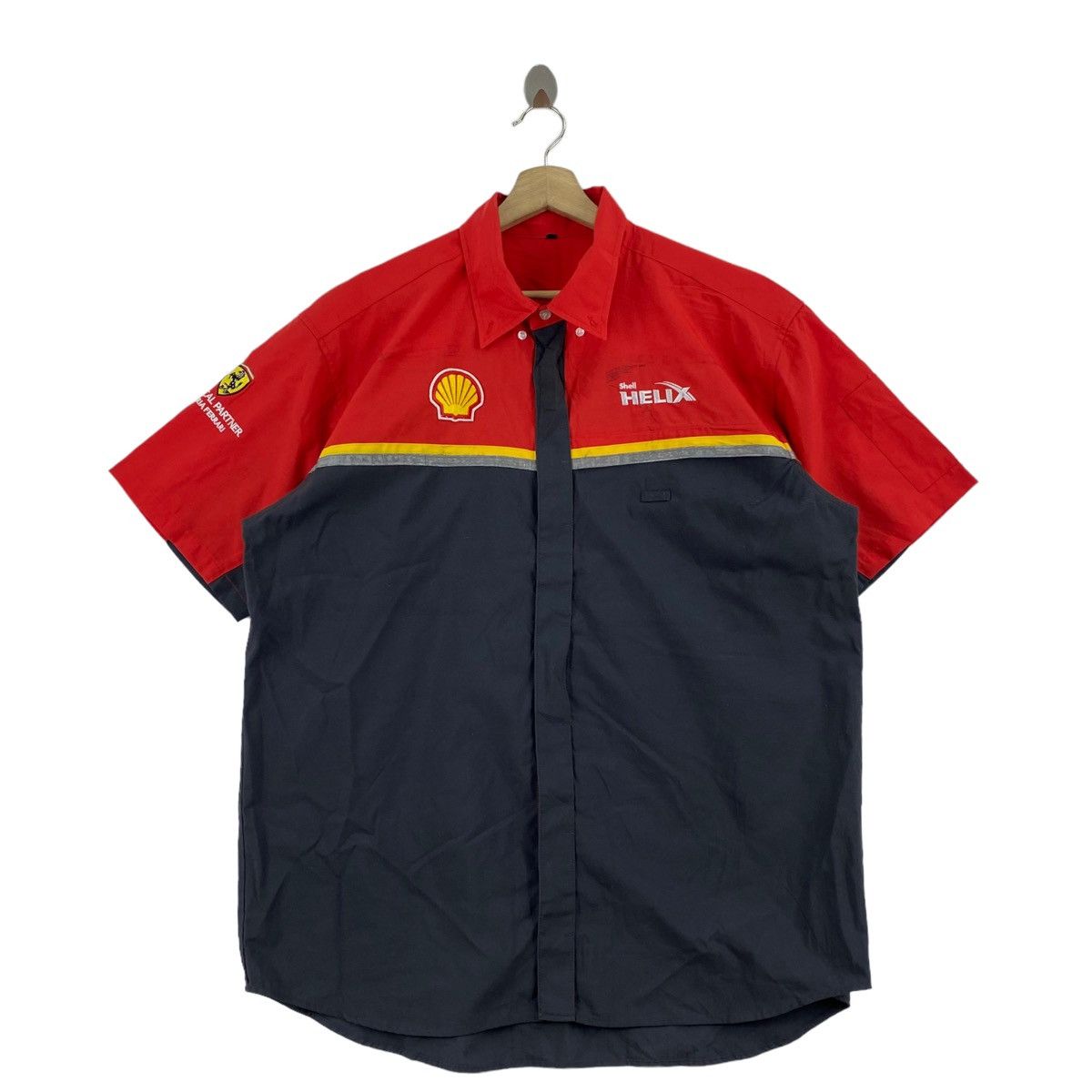 Ferrari × Racing SHELL x FERRARI Embroidered Logo Racing Formula One F1 ...