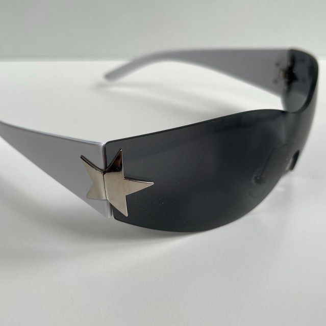 Hype Y2k 2000s Vintage Style White Frameless Star Sunglasses Grailed
