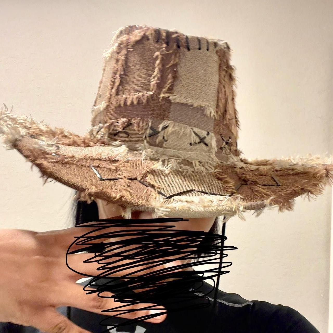 Designer × Streetwear × Vintage Vintage brown patch work cowboy hat ...