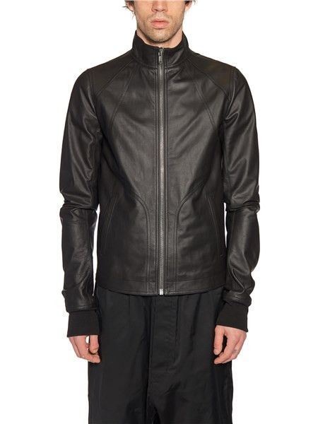 Rick Owens Rick Owens Intarsia Leather Jacket black 48 in new condition | Grailed