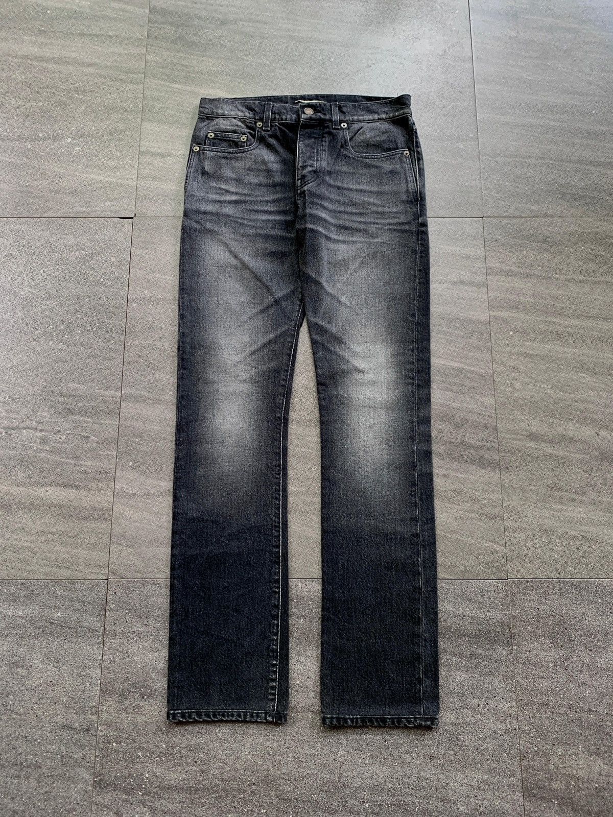 Saint Laurent Paris FREE TAX! D01 Whiskered Denim Jeans by Hedi Slimane ...