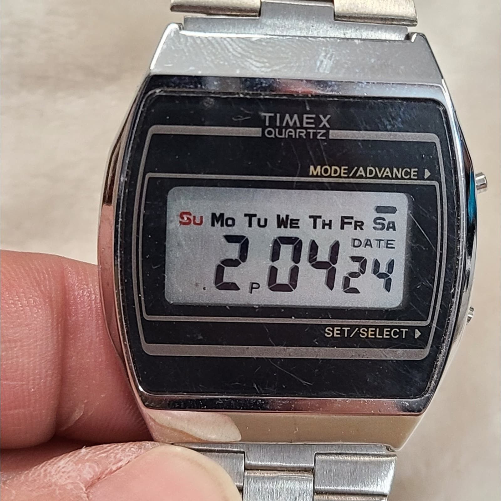 Timex Vintage Timex Men's Silver Tone Digital Watch | Grailed