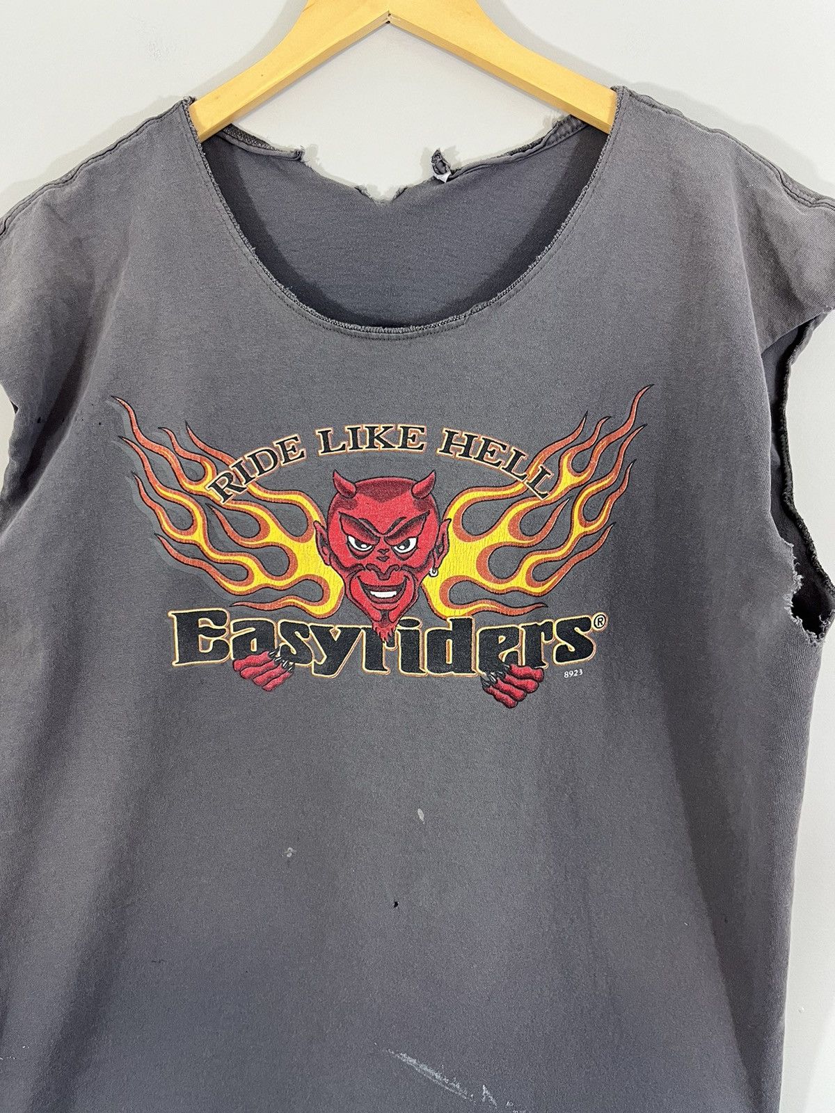 Vintage Ride Like Hell Faded Thrashed Devil Cut Off | Grailed