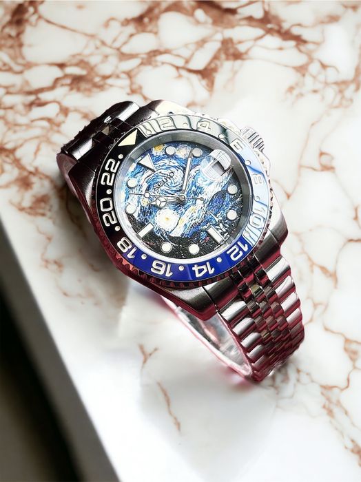 Seiko Seiko Mod GMT Master Batman Starry Night Jubilee Steel Watch ...
