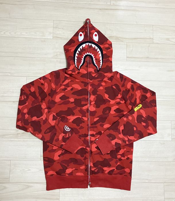 Bape Color Camo PONR Shark Full ZIp Hoodie | Grailed