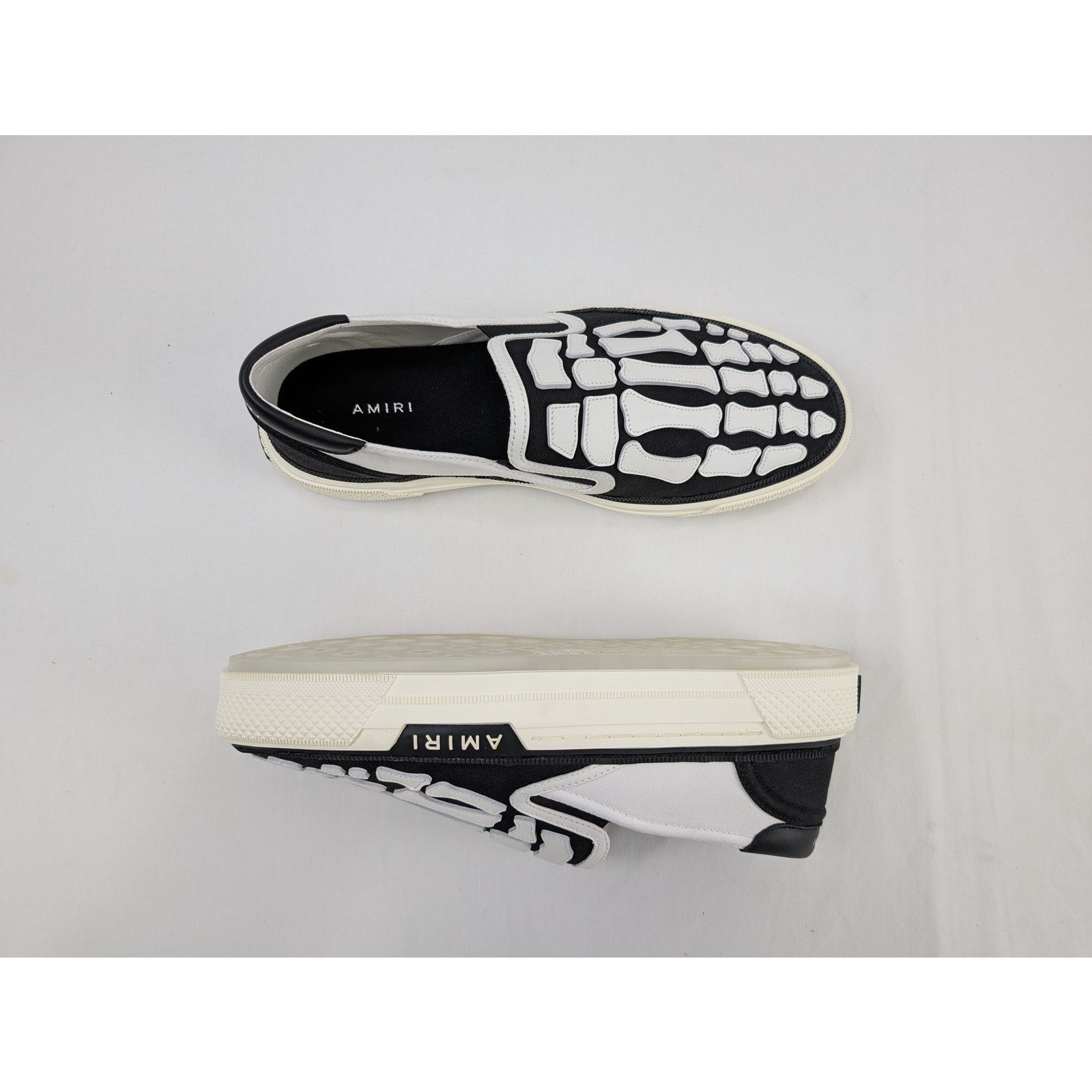 Amiri o1rshd1 Skel Skeleton Top Slip on Sneakers Shoe White/Black | Grailed