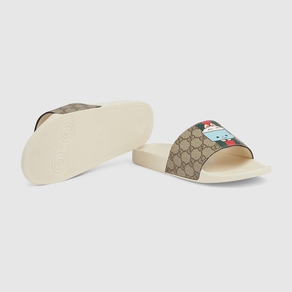 Gucci Web Animal Print Cartoon Slide Sandals | Grailed