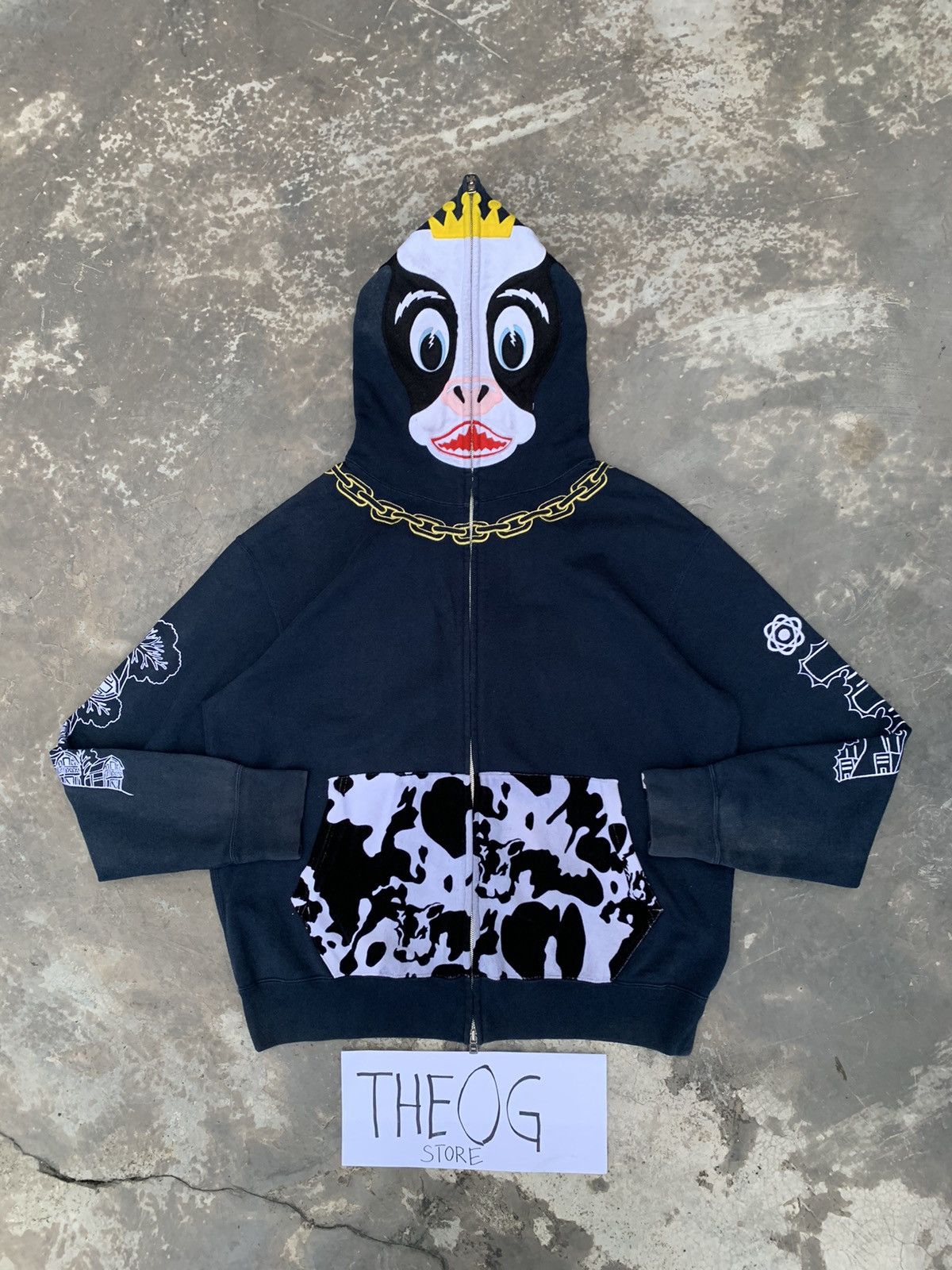 Bape Holstein Cow Full Zip Hoodie | Grailed