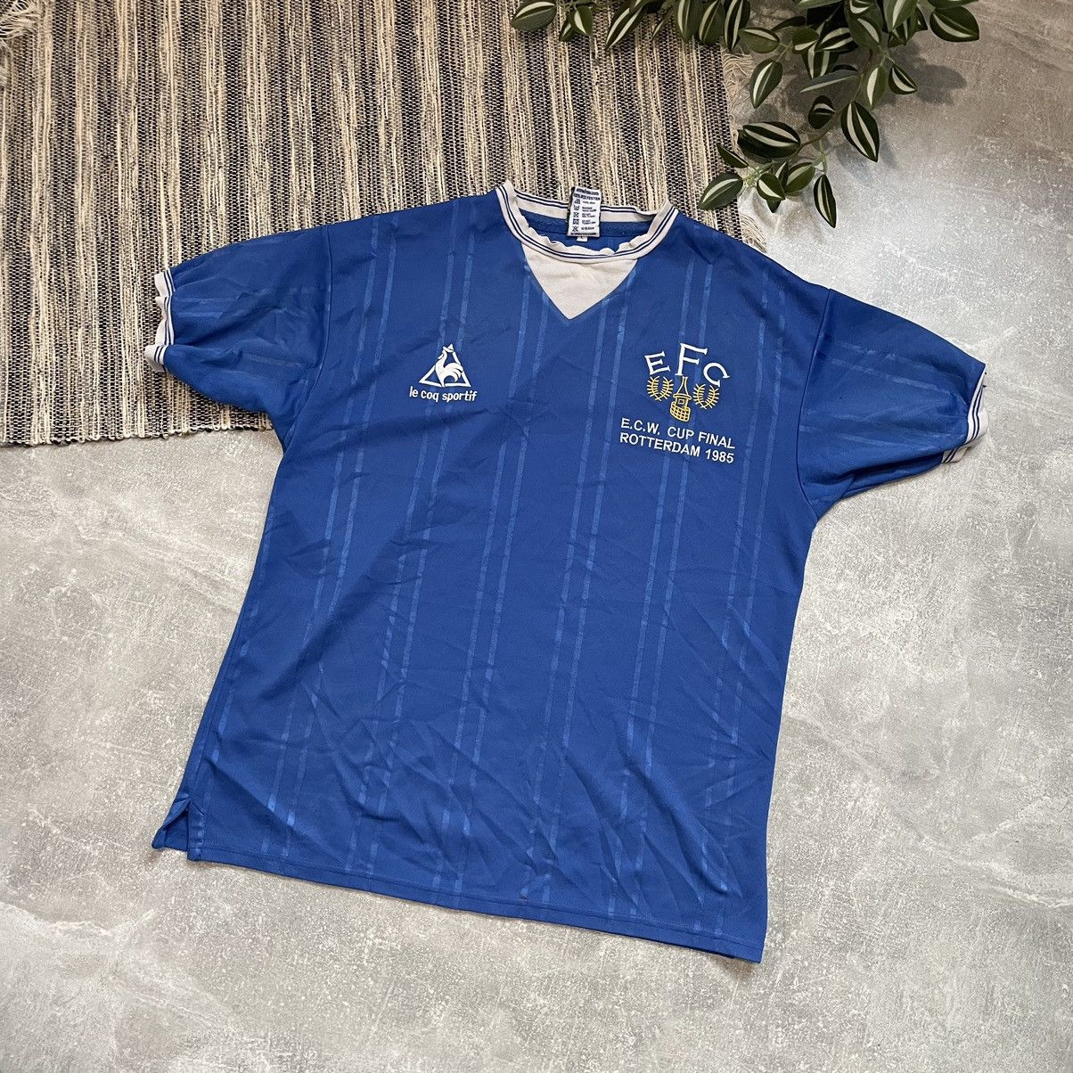 Le Coq Sportif × Vintage Everton 1985 Winners Cup Final Away Jersey ...