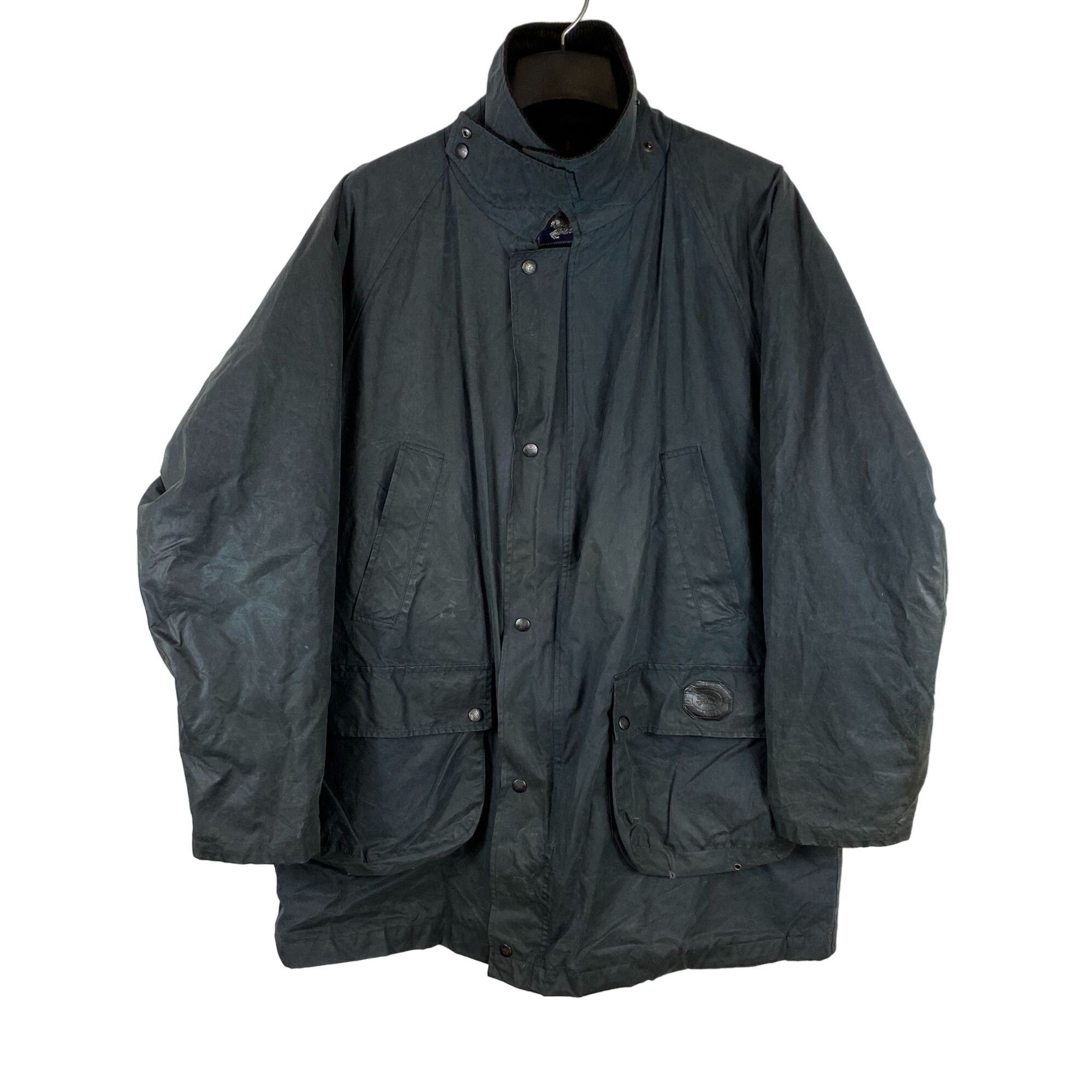 Burberry Vintage Burberrys Hunting Wax Jacket Corduroy Collar Black S ...