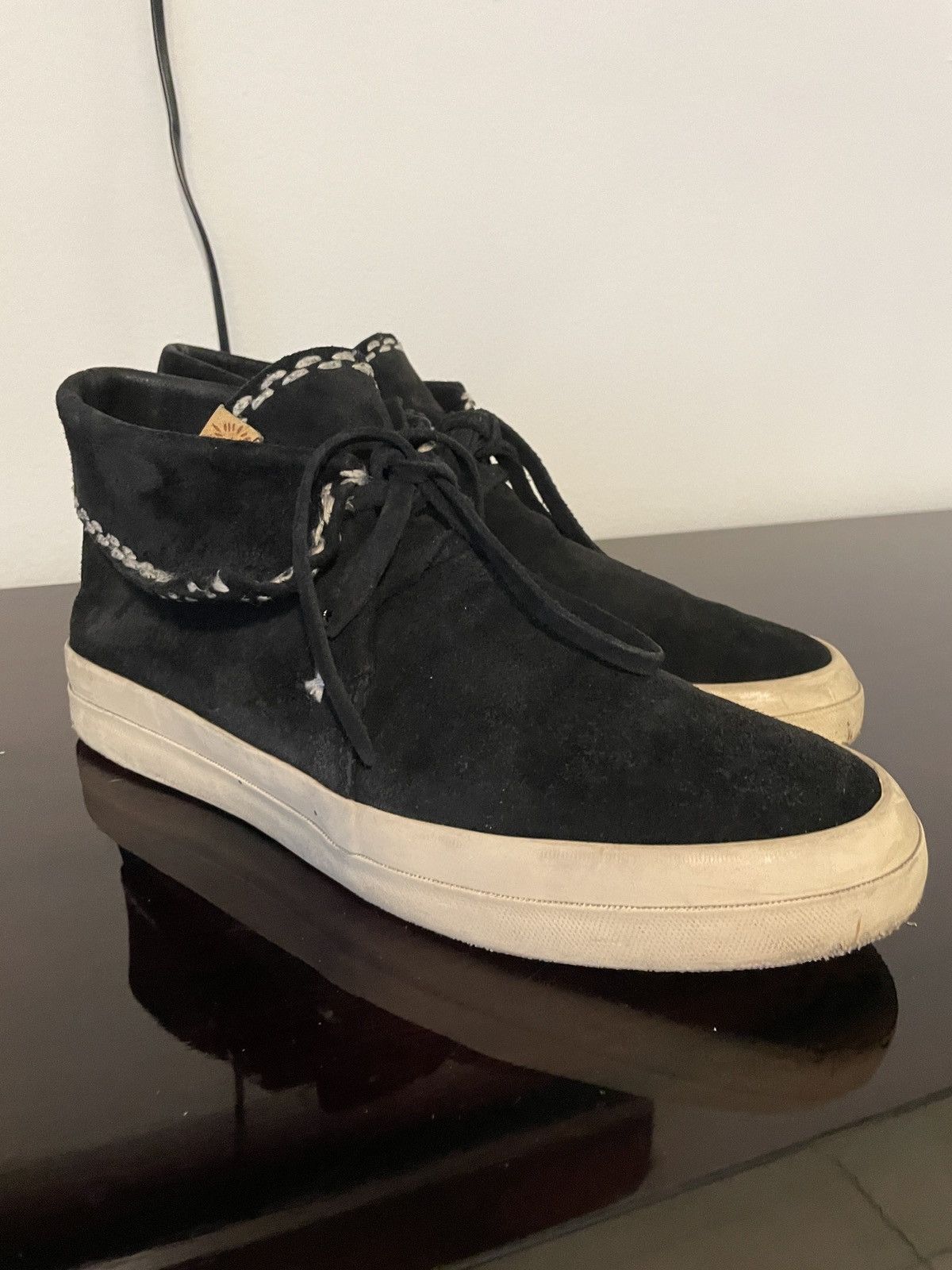 Visvim Visvim Flynt Hi Sashiko Suede Black | Grailed