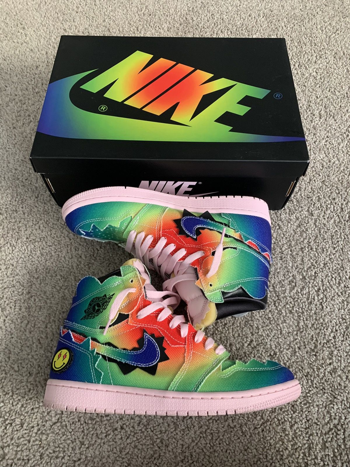 Nike J Balvin Air Jordan Retro 1 High ‘colores Y Vibras Size 8 Grailed