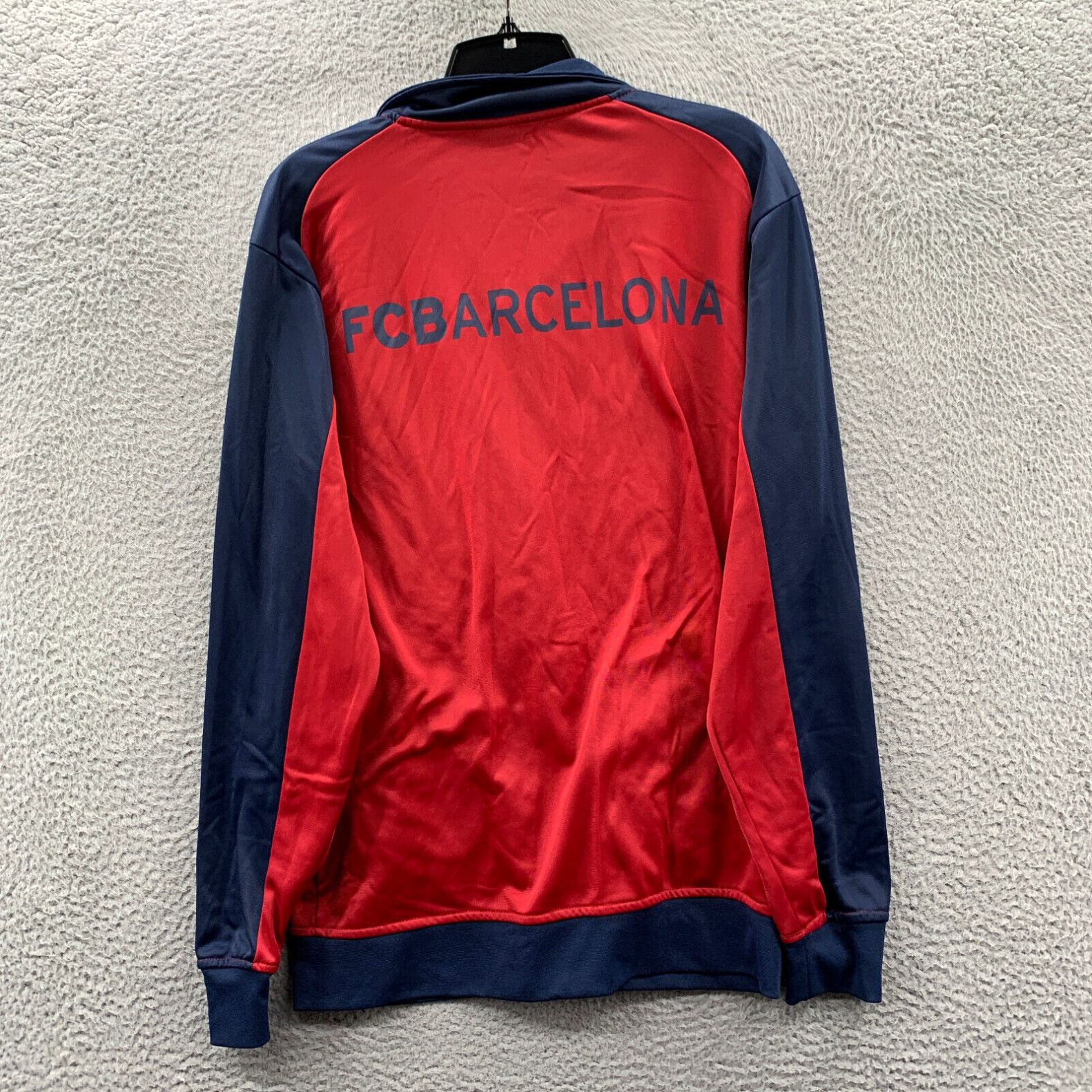 Vintage FCB FC BARELONA Jacket Mens Medium Long Sleeve Red Blue Full ...